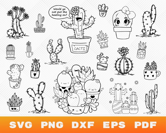 Cactus SVG Bundle Cactus Silhouette Succulent Svg Cactus - Etsy