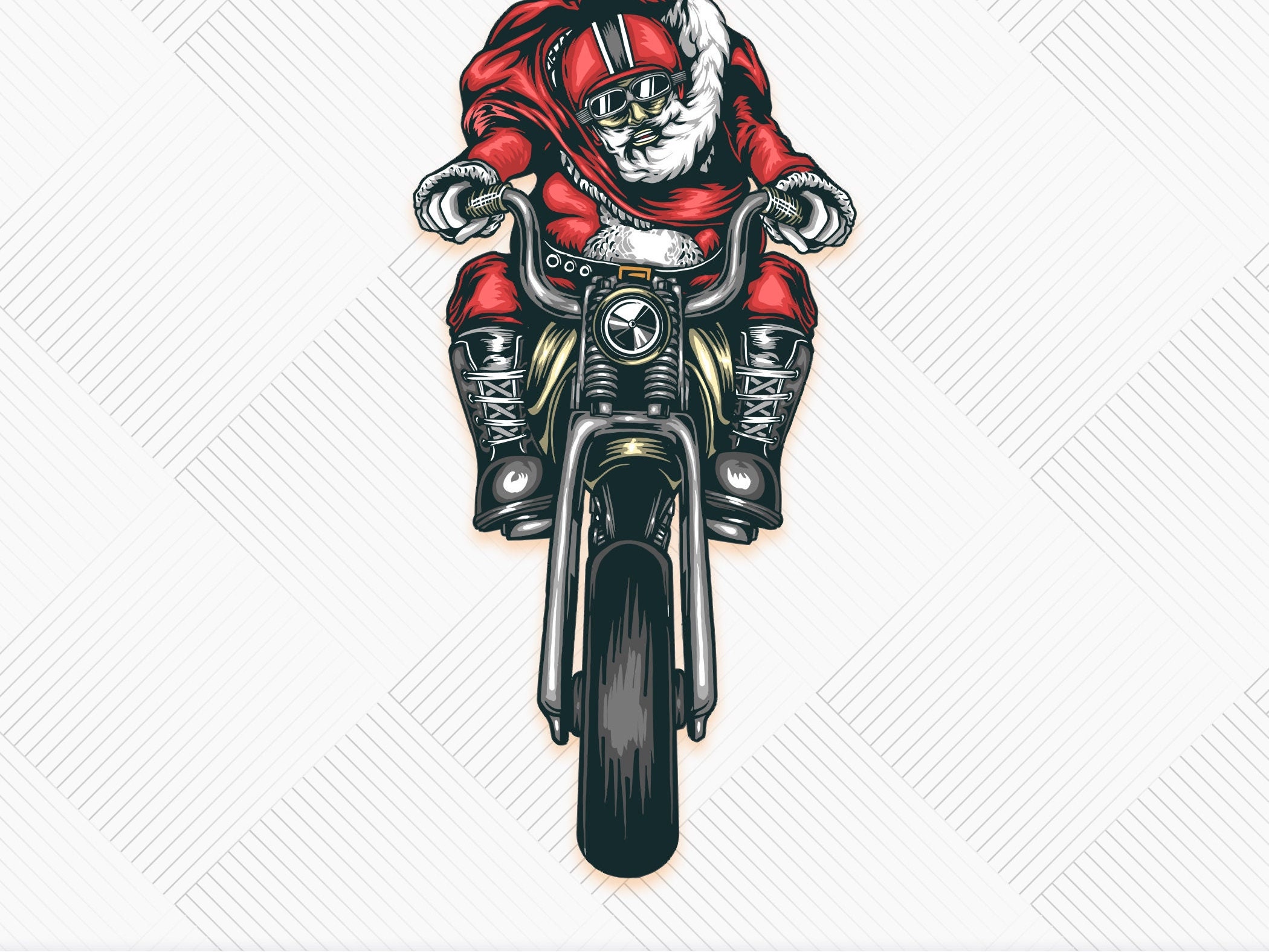 Santa Claus Riding Clip Art SVG Cool Santa Claus Riding - Etsy