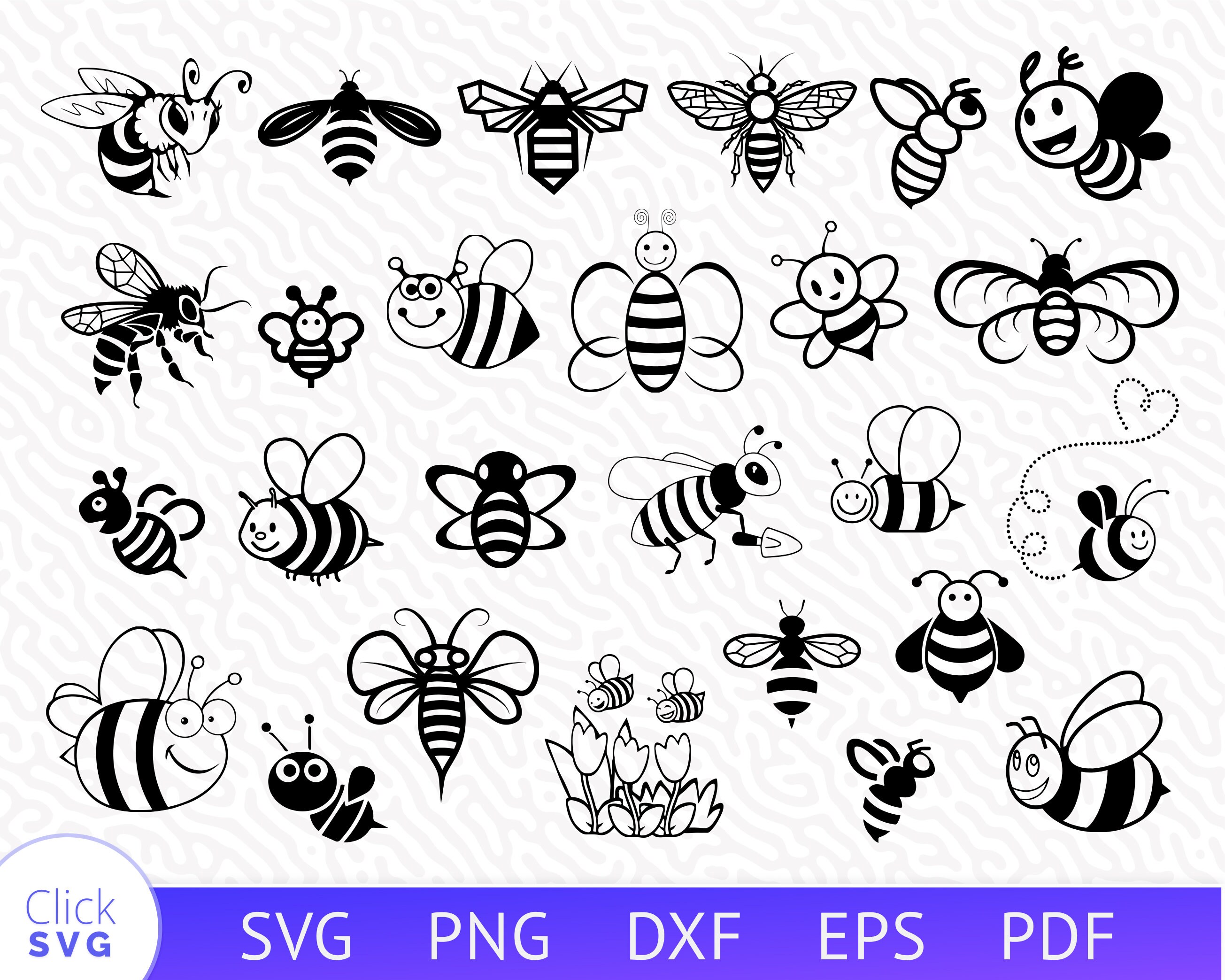 Paquete SVG de abeja clipart de abeja abeja melífera svg | Etsy España