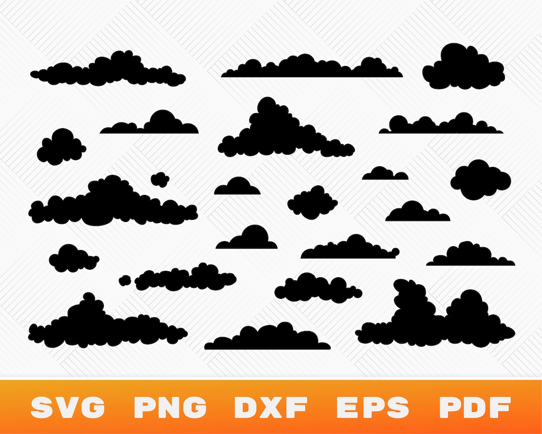 Cloud Silhouette SVG, Sky Clipart, Weather Cut Files (digital Download ...