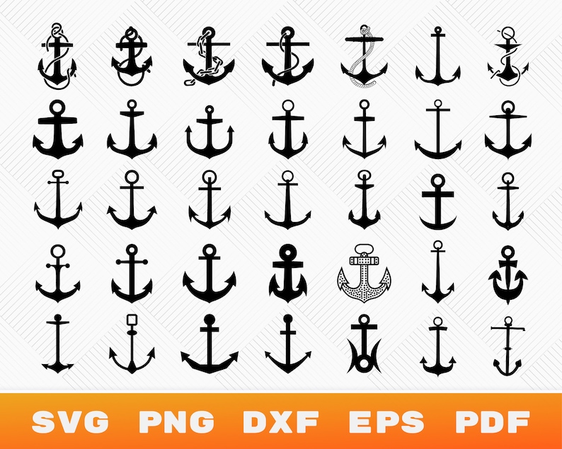 Anchor SVG Bundle, Split Anchor Rope SVG, Nautical SVG, Anchor Clipart ...