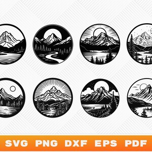 Mountain Landscape Cut File, Mountain Svg Cut Files for Cricut ...