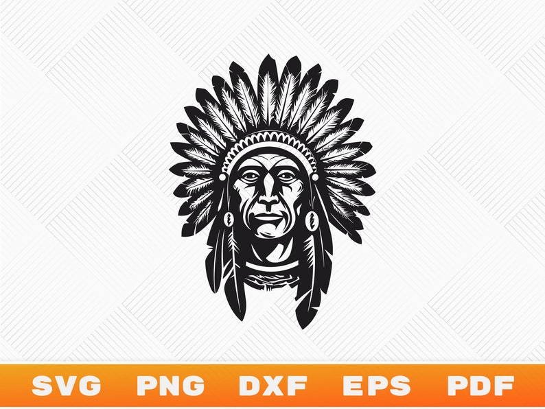 Indian Chief Svg Native American Svg Indian Headdress Svg - Etsy
