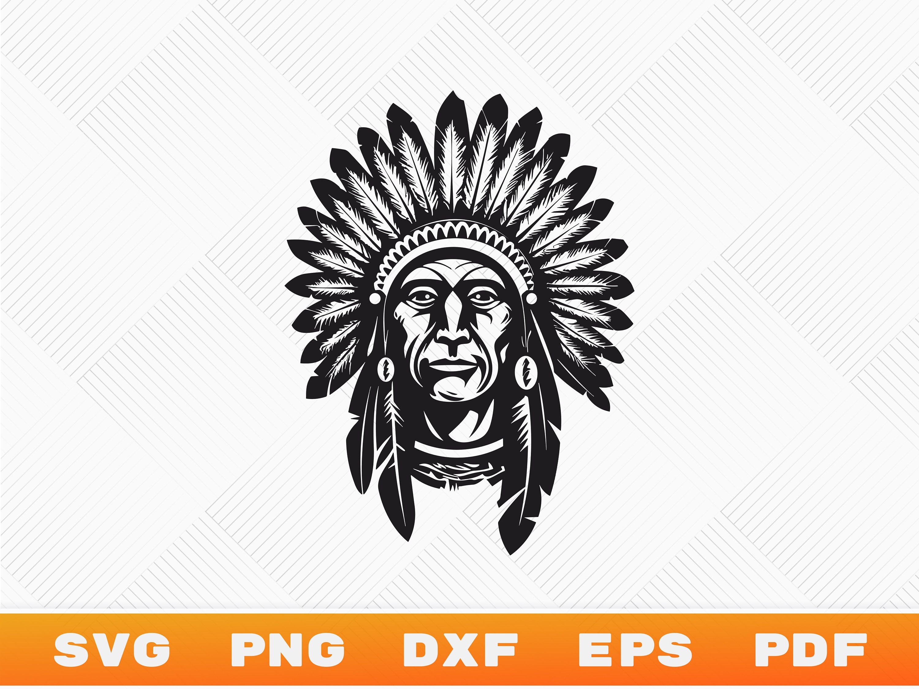 Indian Chief Svg, Native American Svg, Indian Headdress Svg, American ...