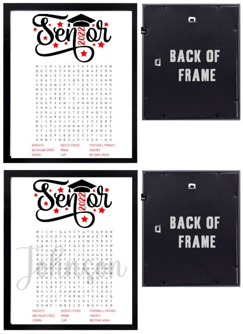 SENIOR CLASS OF Word Search Photo Frame - Etsy