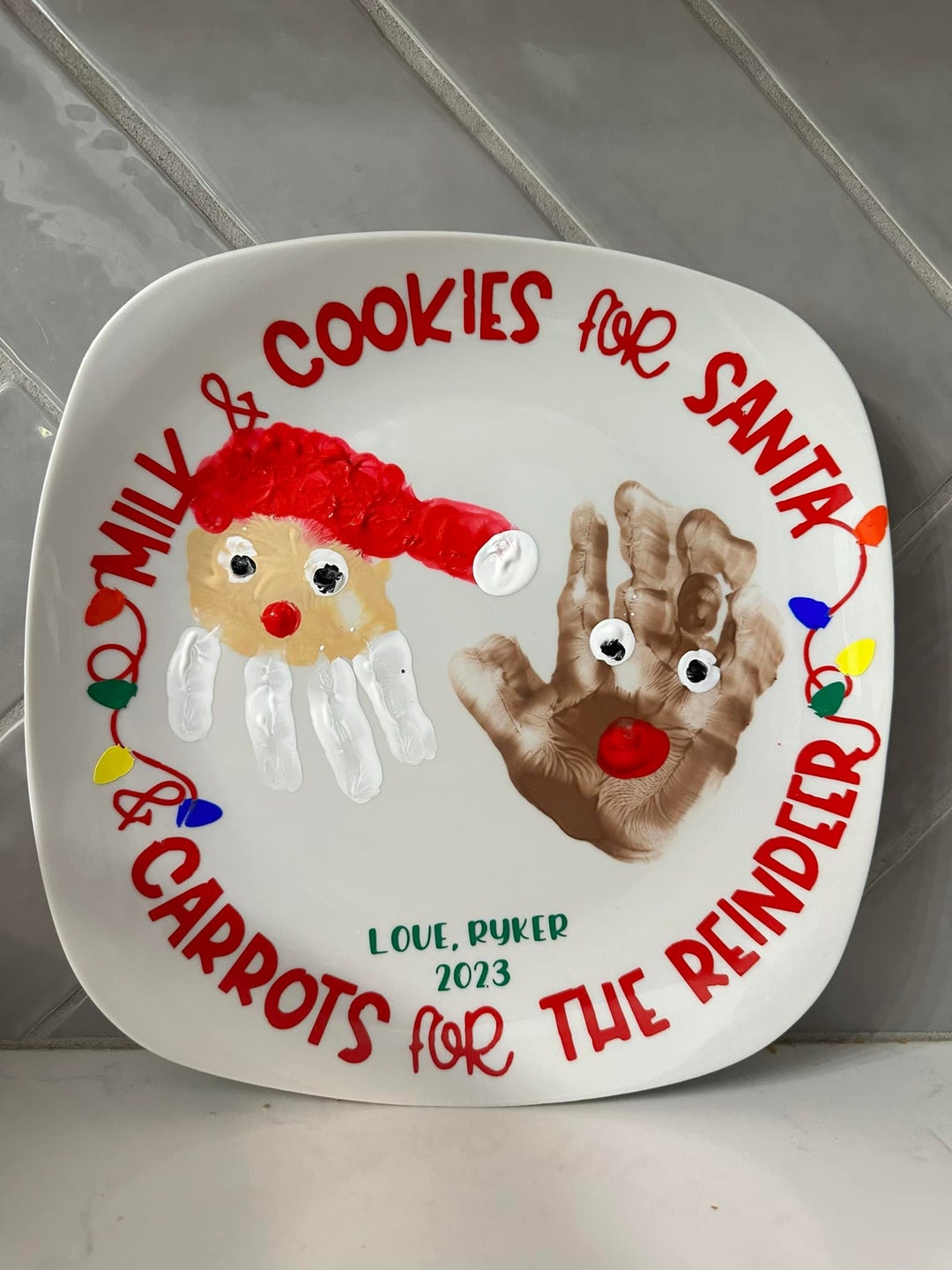 Santa Reindeer Plate/platter/cookies for Santa/carrots for Reindeer ...