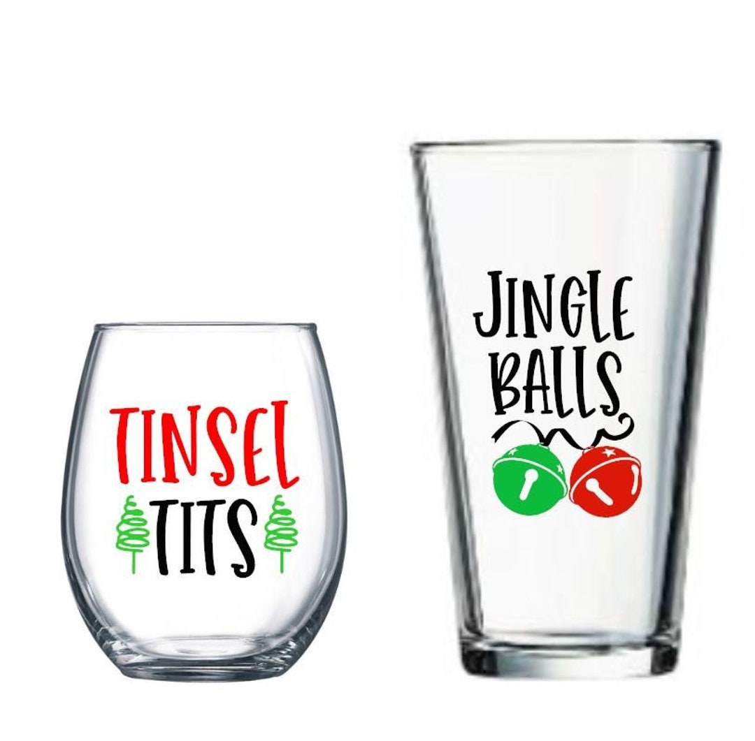 Tinsel Tits/jingle Balls/personalized Glasswear/cups/christmas/holiday - Etsy