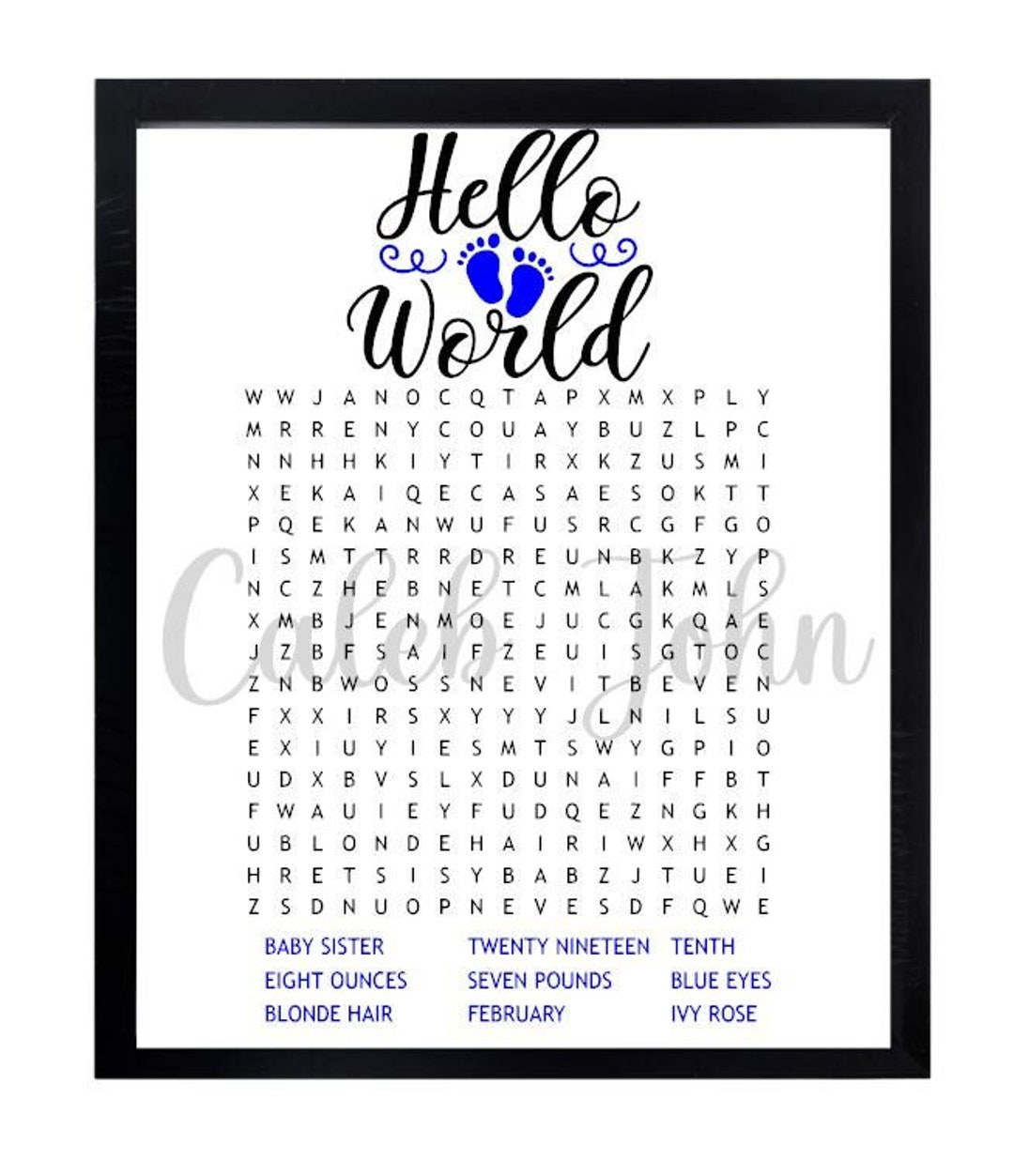 HELLO WORLD Word Search Photo Frame - Etsy