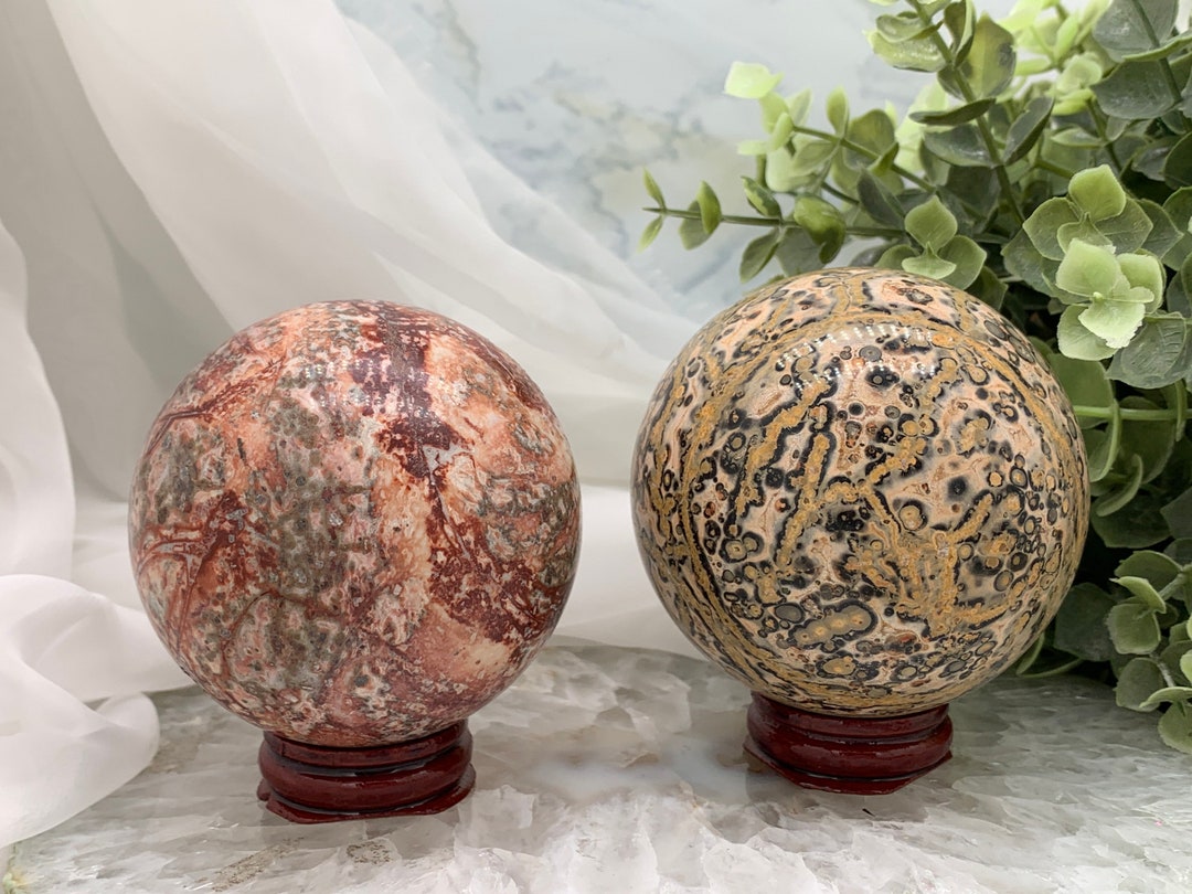 Large Leopard Skin Jasper • Leopard Skin Jasper Spheres • Yellow ...