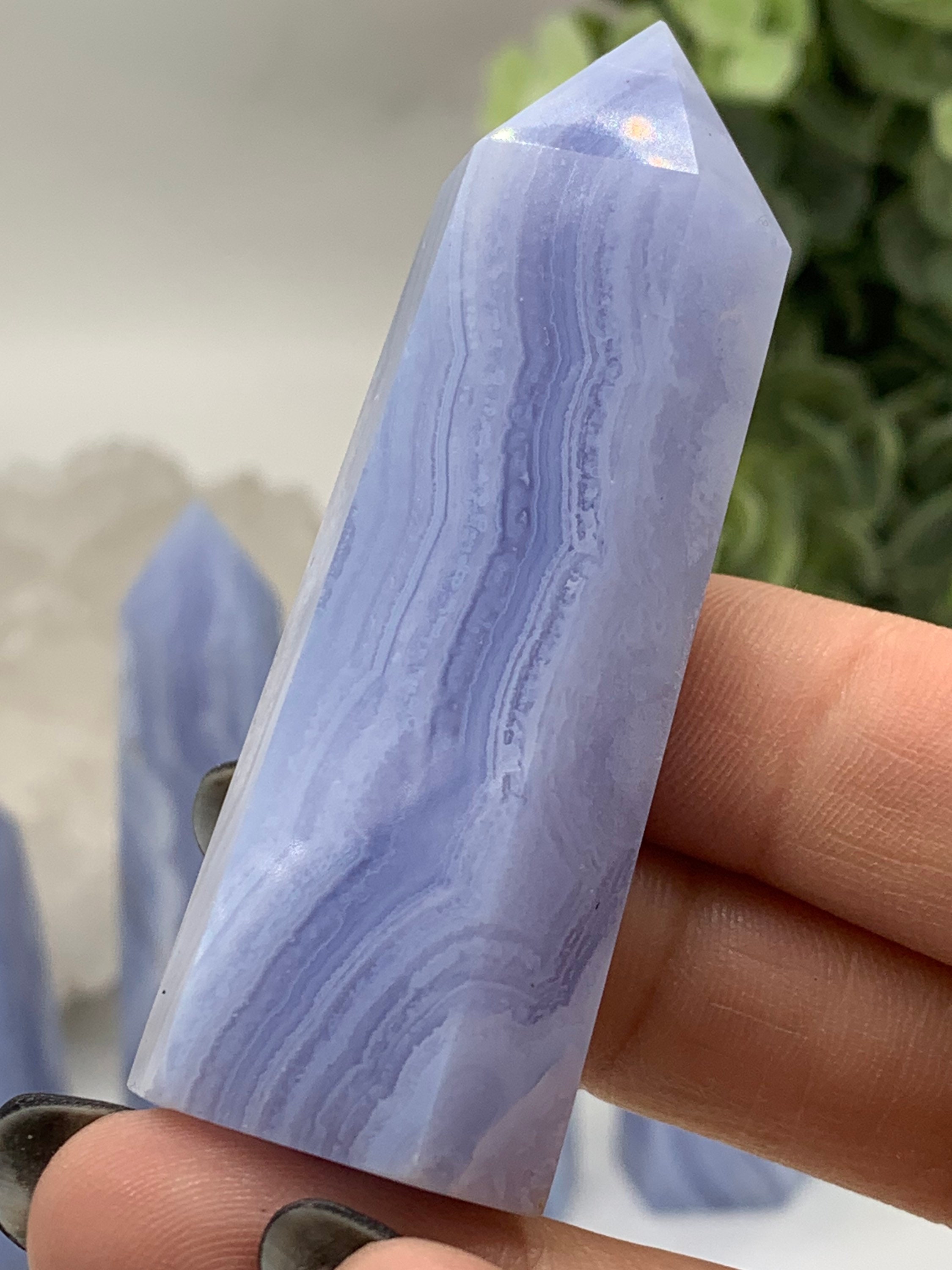Dainty Blue Lace Agate Towers • Blue Lace Agate • Blue Lace • Blue ...