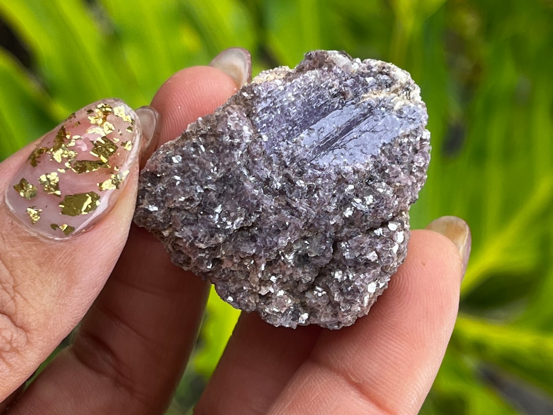 Natural, Raw Purple Lepidolite Crystal Specimen • Purple Lepidolite ...