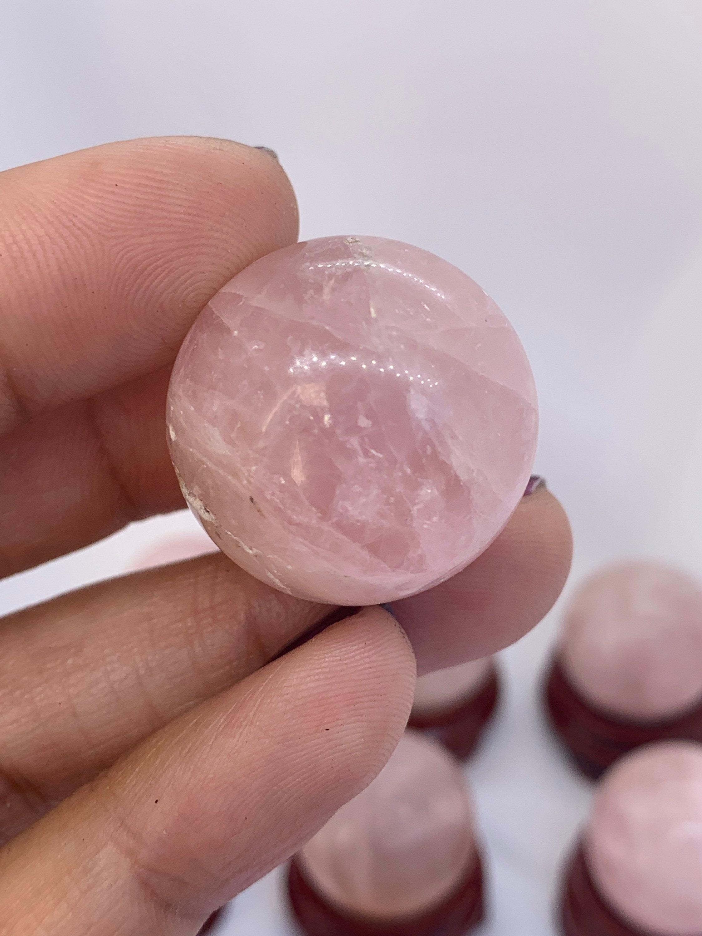 Mini Rose Quartz Spheres - Etsy