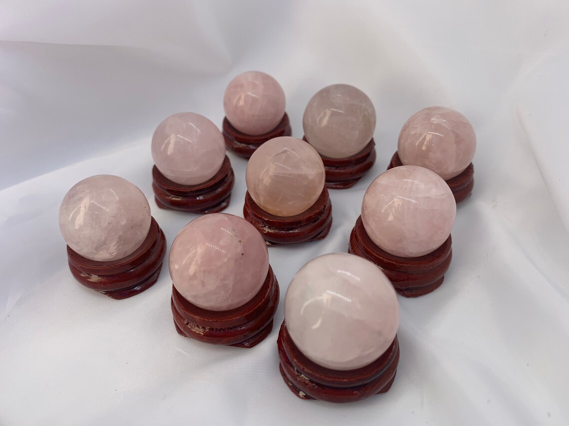 Mini Rose Quartz Spheres - Etsy