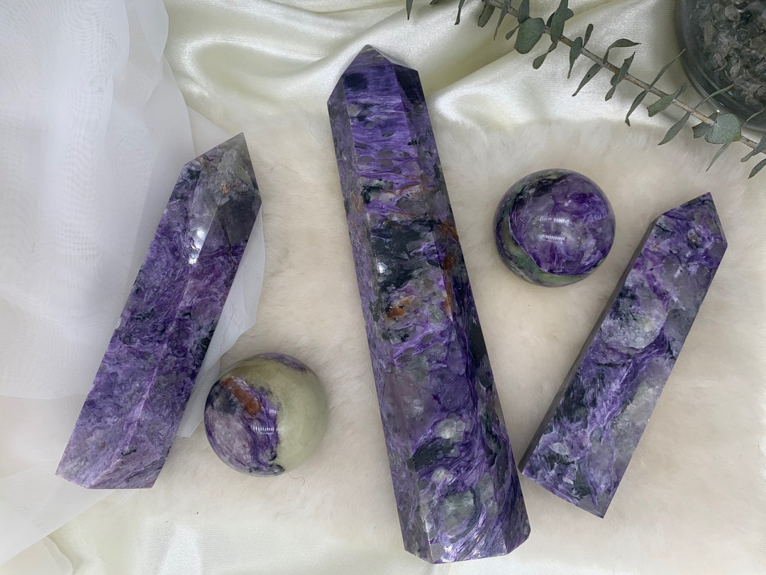 Exquisite Chariote Towers and Spheres CHARIOTE Purple Chariote Charoite ...