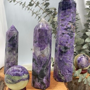 Exquisite Chariote Towers and Spheres CHARIOTE Purple Chariote Charoite ...