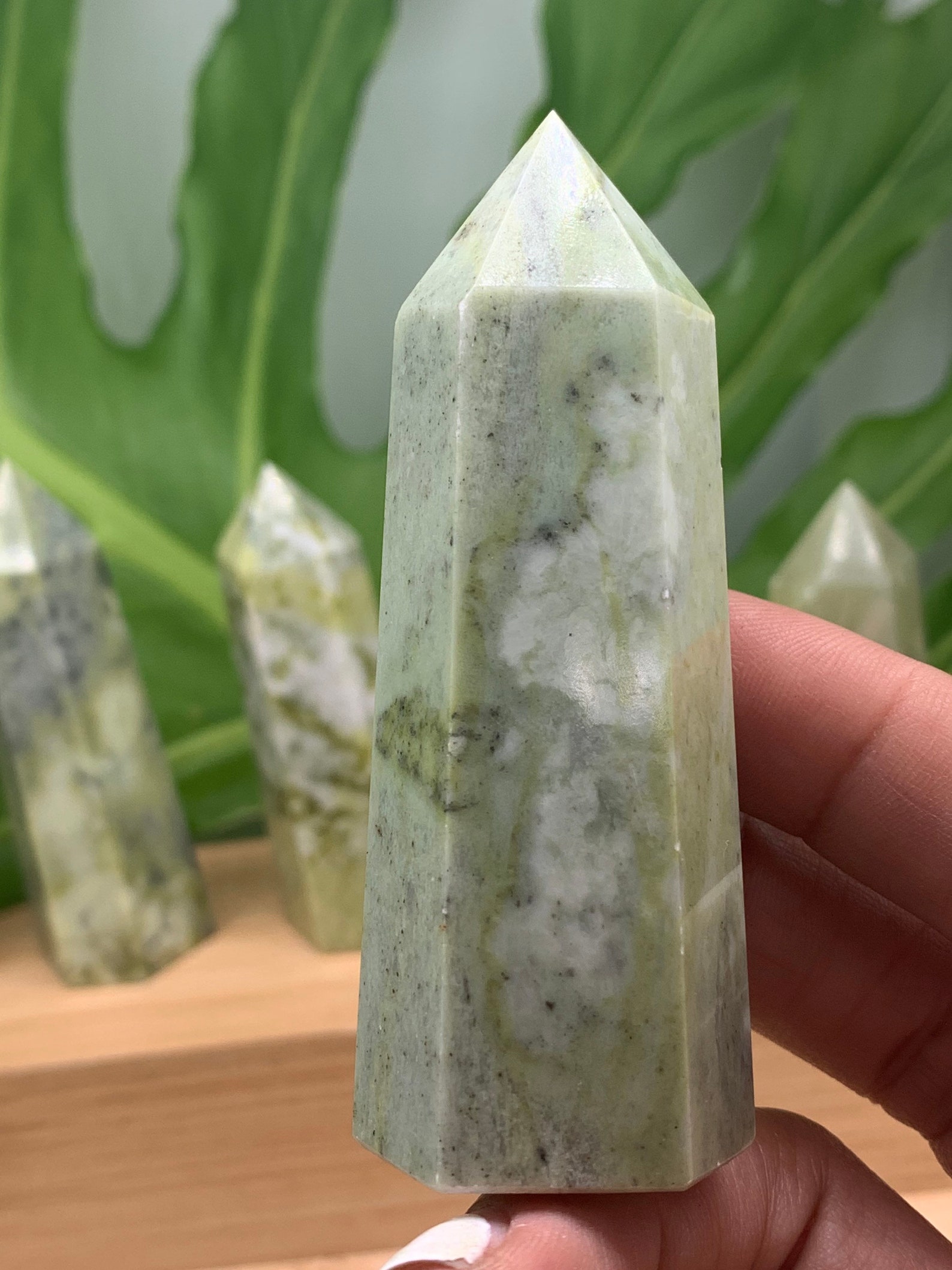 Jade Crystal Green Jade Towers Green Jade Points Green - Etsy