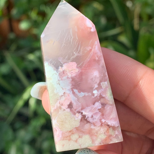 Green Sakura Agate Towers - Etsy