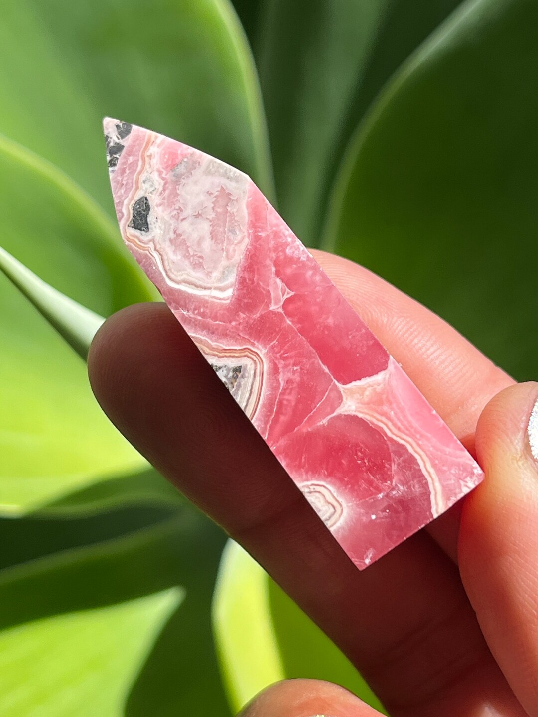 Rhodochrosite Stunning banded Pink Rhodochrosite Stalactite - Etsy España