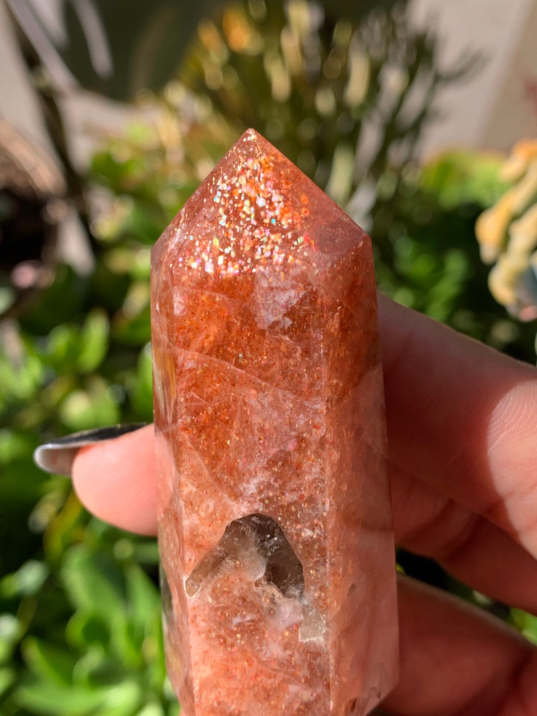 Rainbow Lattice Sunstone • Sparkling Sunstone Tower That Glistens • Sunstone Tower • Sunstone ...