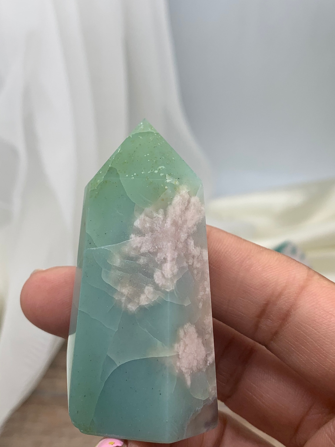 RARE Turquoise-Blue Flower Agate with Floral Inclusions | Etsy