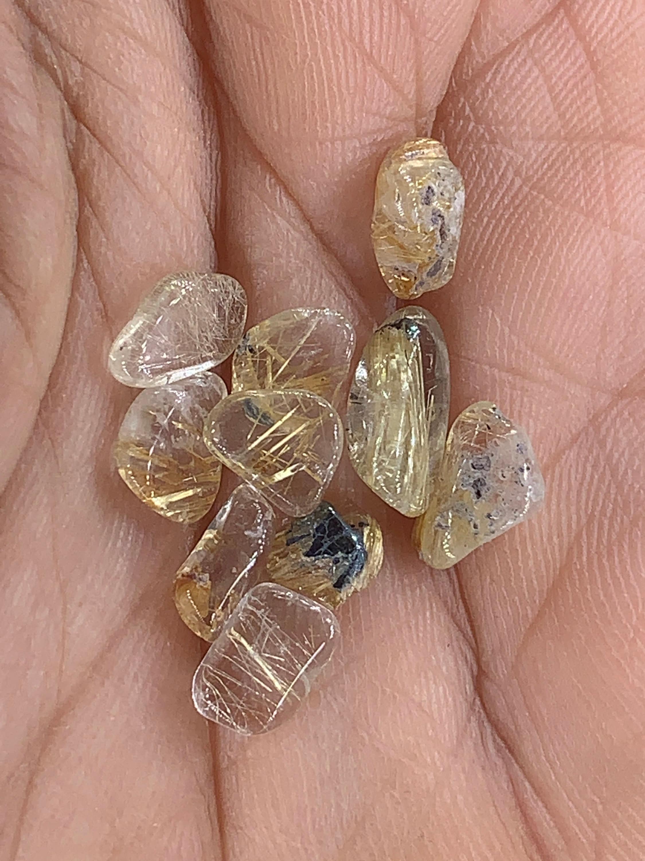 Gold Rutilated Quartz Pebbles Gold Rutile Gold Included | Etsy