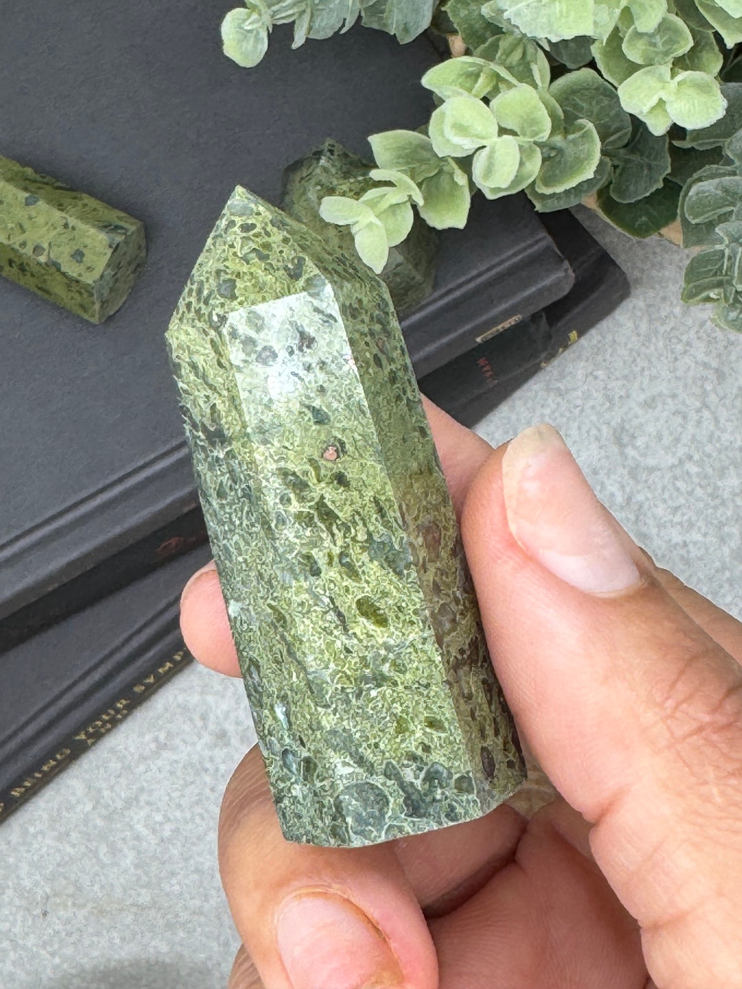 Copper and Chlorastrolite in Epidotised Basalt Crystal Towers - Etsy