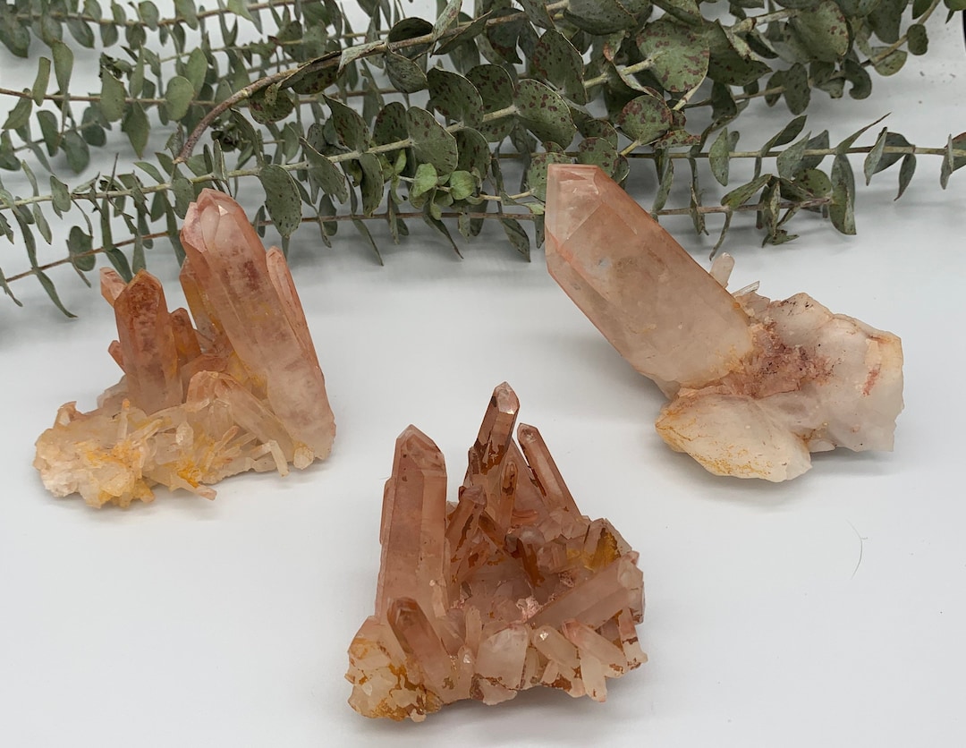 Natural, Red Hematite Quartz Clusters • Hematoid • Raw Hematite • Rough ...