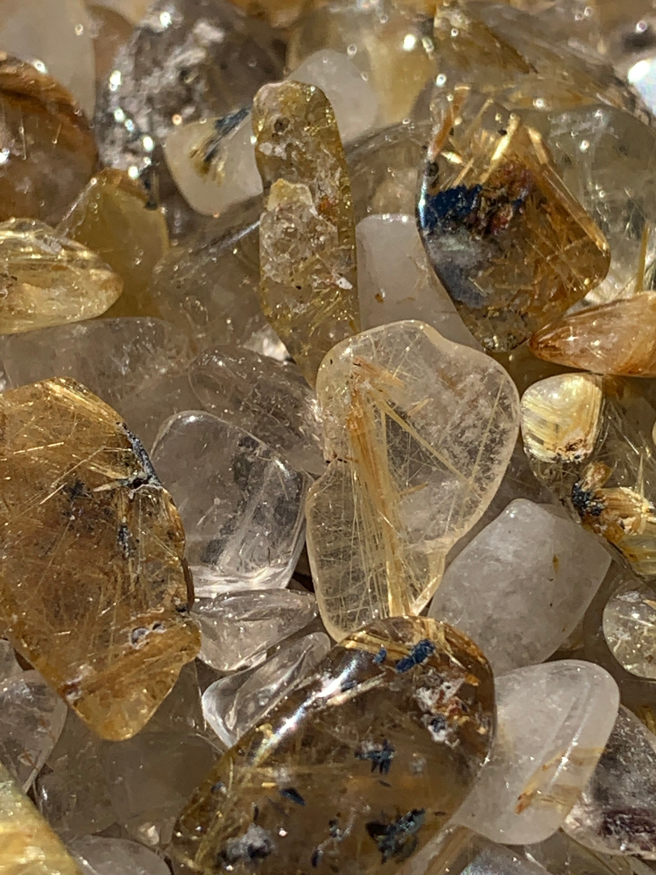 Gold Rutilated Quartz Pebbles Gold Rutile Gold Included | Etsy