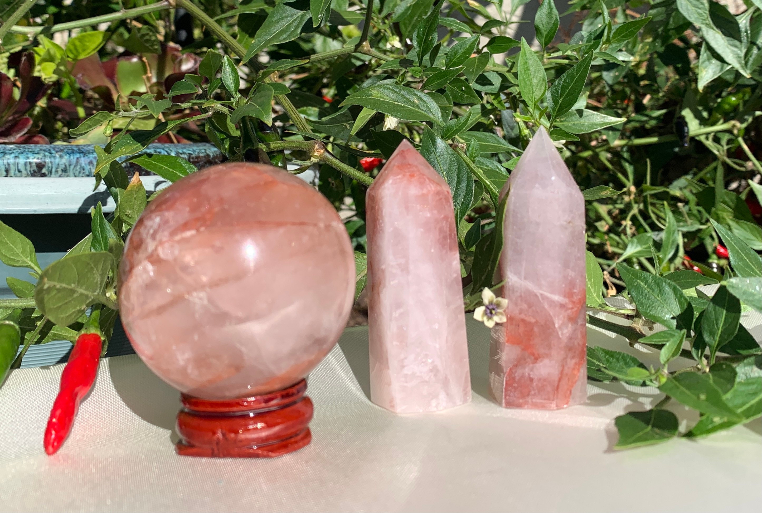 Fiery Fire Quartz • Fire Quartz Towers and Sphere • Fire Quartz ...