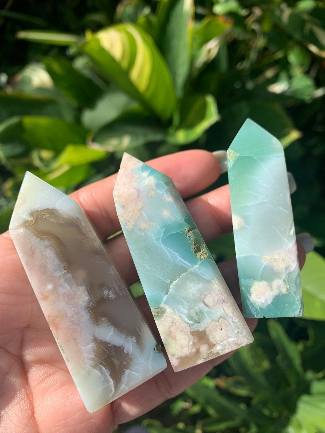 RARE Turquoise-blue Flower Agate With Floral Inclusions • Flower Agate ...