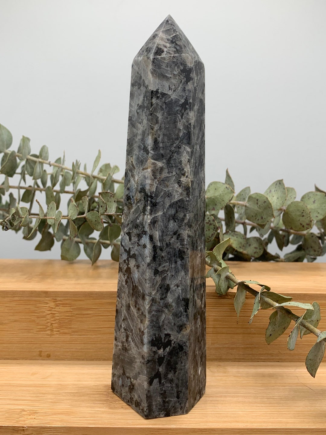 Larvikite • Large Larvikite Tower • Larvikite Point • Flashy Blue ...