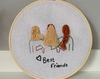 Friend embroidery | Etsy