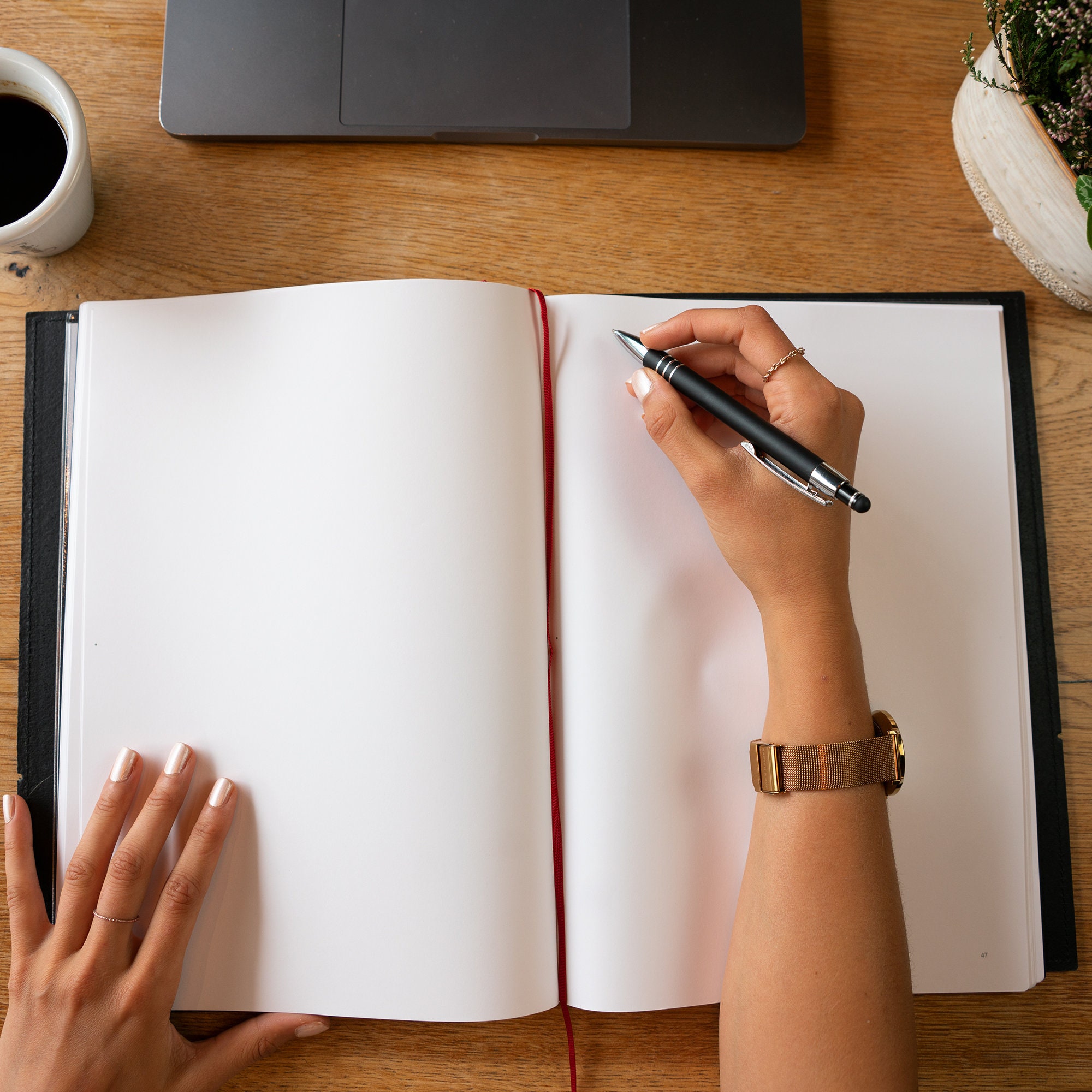 Leather Notebook in A4 Format X17, Color Black, Made in Germany ...