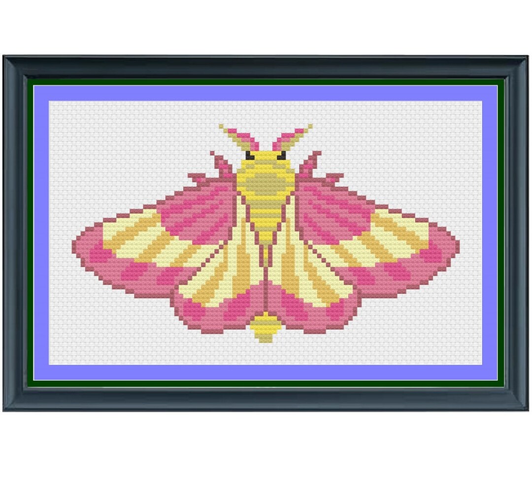 Rosy Maple Moth Cross Stitch Pattern - Etsy