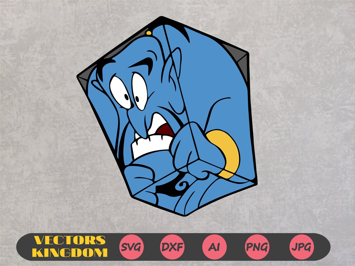 Genie Svg, Scared Genie Svg, Jinn Svg, Aladdin Svg, Aladdin Genie Svg ...