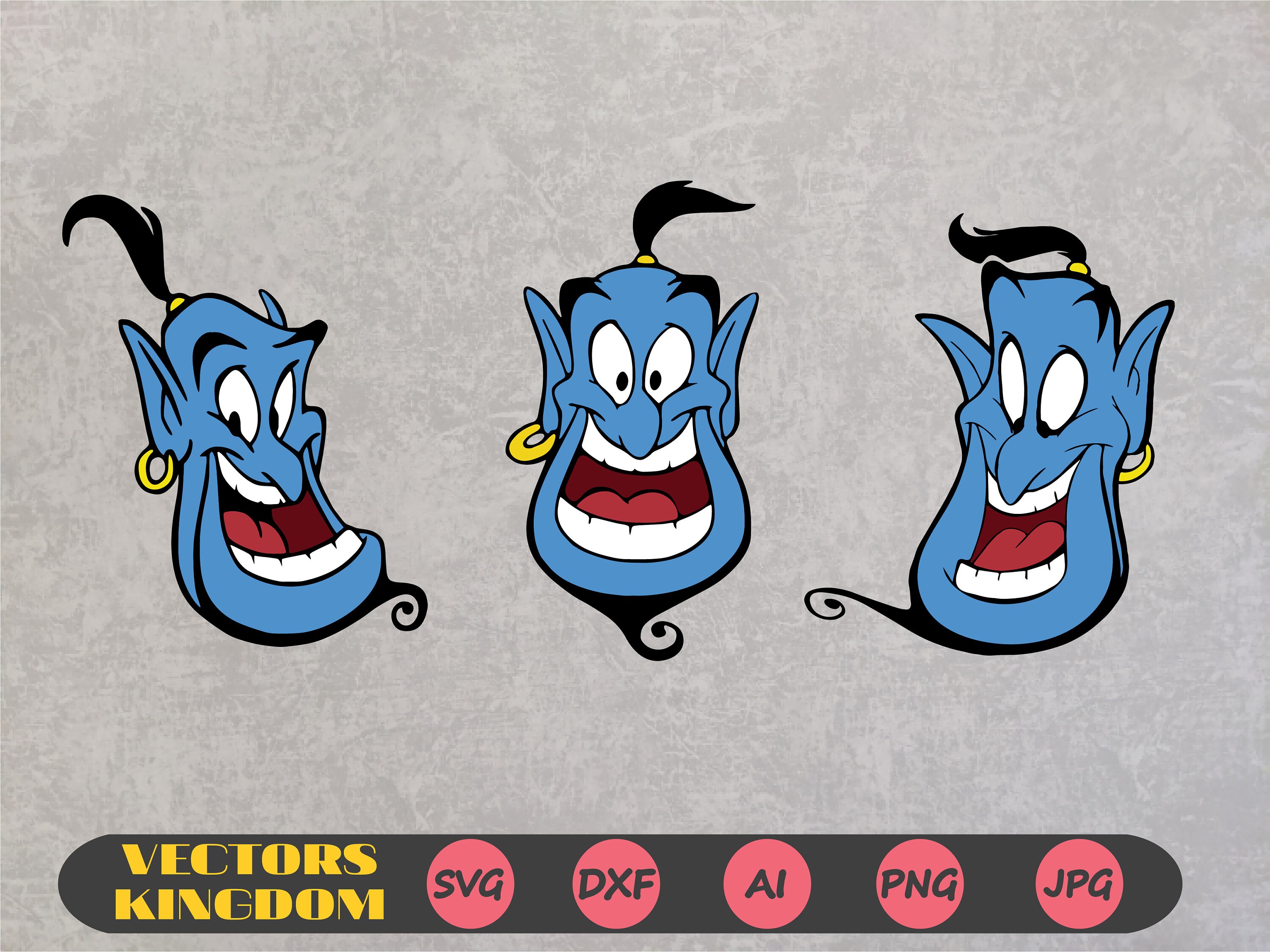 Genie Svg, Genie Clipart, Jinn Svg, Aladdin Svg, Aladdin Genie Svg ...