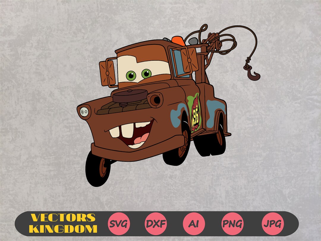 Tow Mater Svg, Cars Cartoon Svg, Cars Svg, Mater Svg, Mater Cars Svg ...