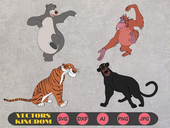 Jungle Book svg Mowgli svg Baloo svg Bagheera svg Shere - Etsy Nederland
