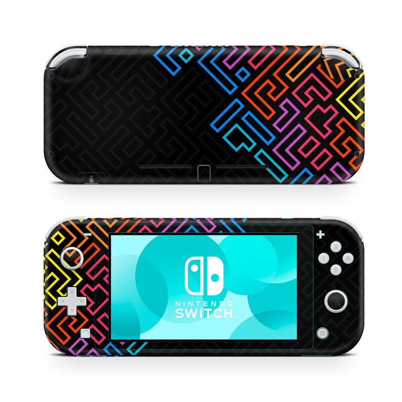 Nintendo Switch Lite Skin Colored Lines Etsy