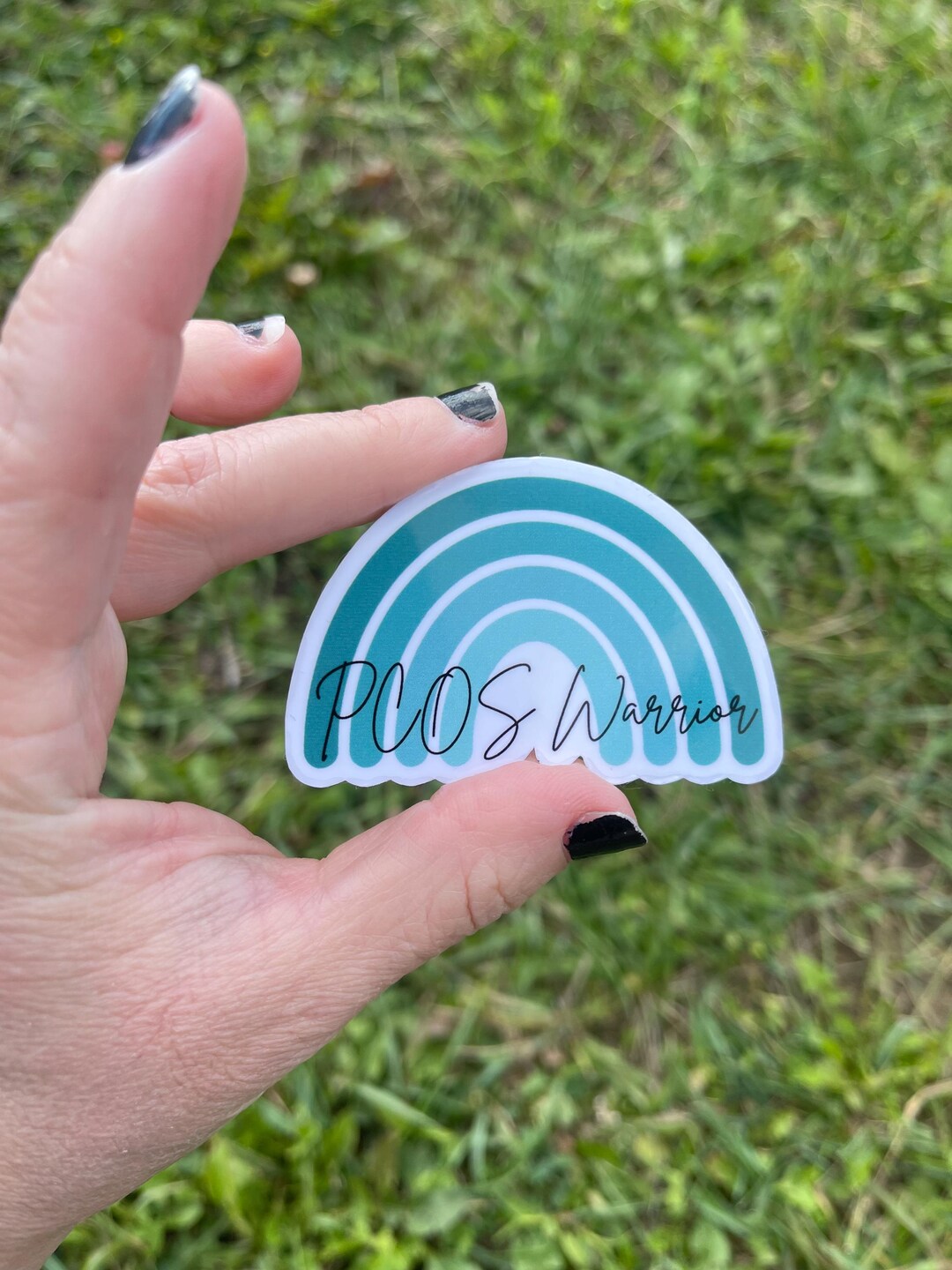 PCOS Warrior, PCOS Awareness Rainbow, Teal Rainbow, Vinyl Sticker - Etsy