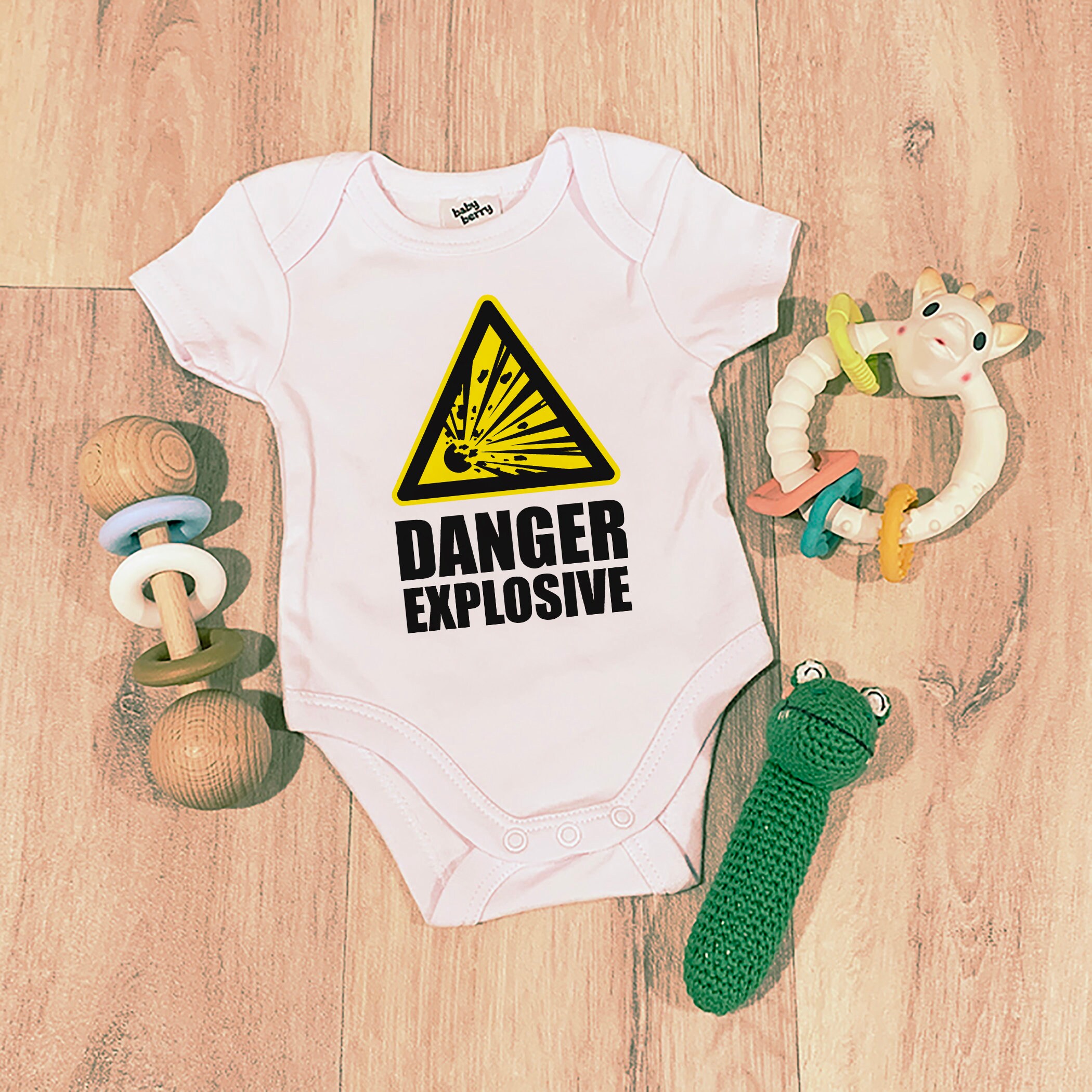 DANGER Explosive Printed Baby Onesie / Bodysuit / Romper / - Etsy