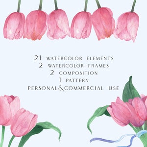 Watercolor Bundle - Digital Clipart - Flowers Bundle - Frame Wreath ...