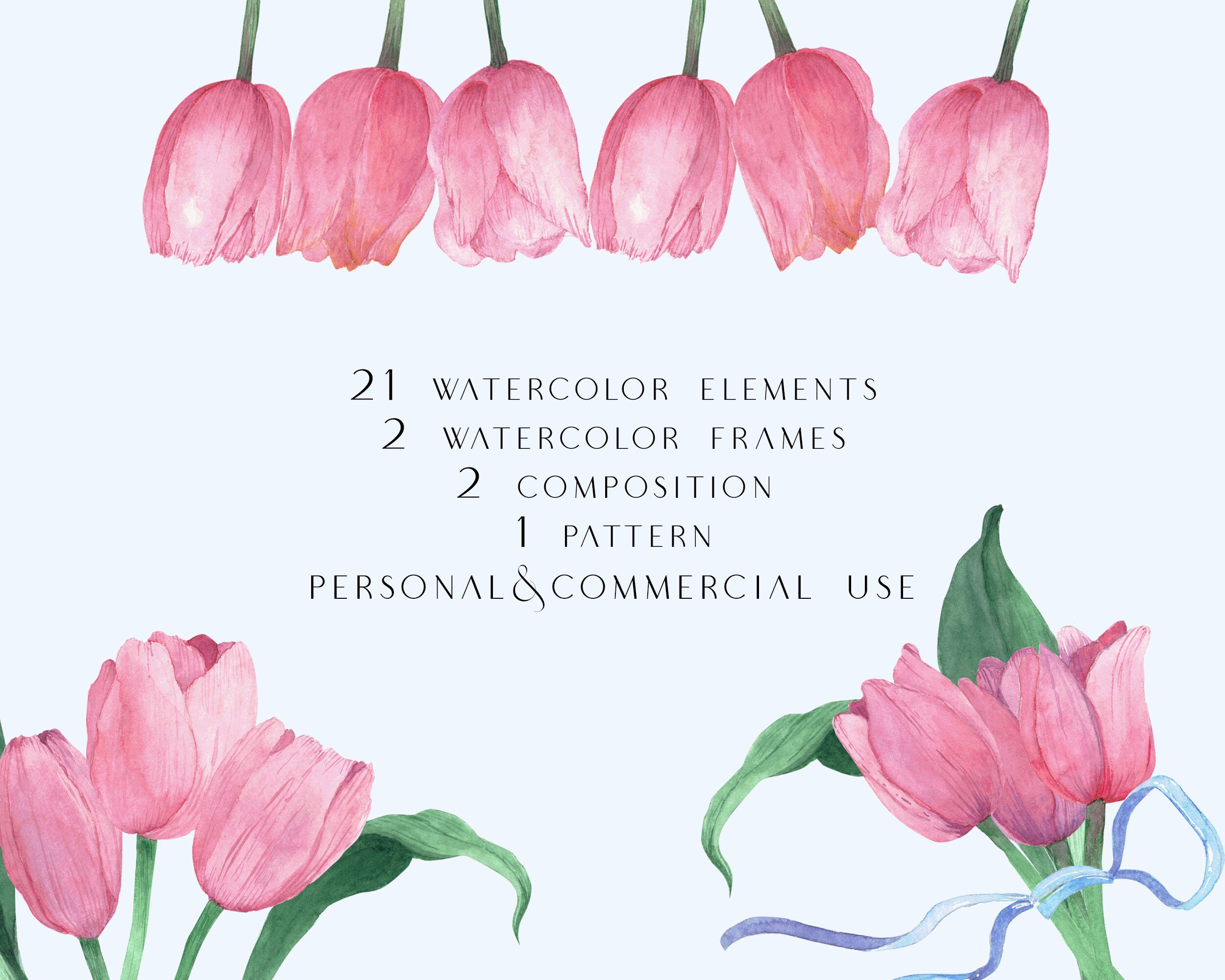 Watercolor Bundle Digital Clipart Flowers Bundle Frame - Etsy
