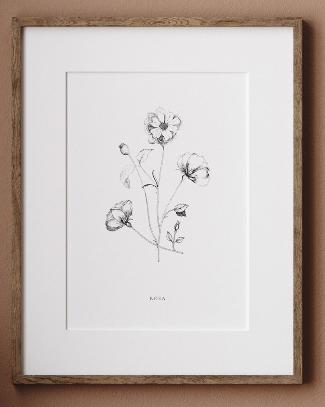 Wild Rose Ink Print, Roses Print Black and White, Wildflowers Wall Art ...