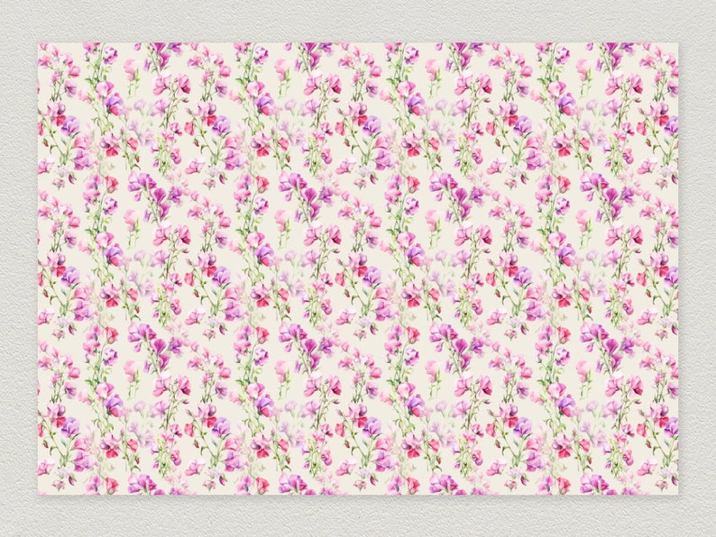 Sweet Peas Pattern, Sweet Pea Png Pattern, Watercolor Delicate Floral ...