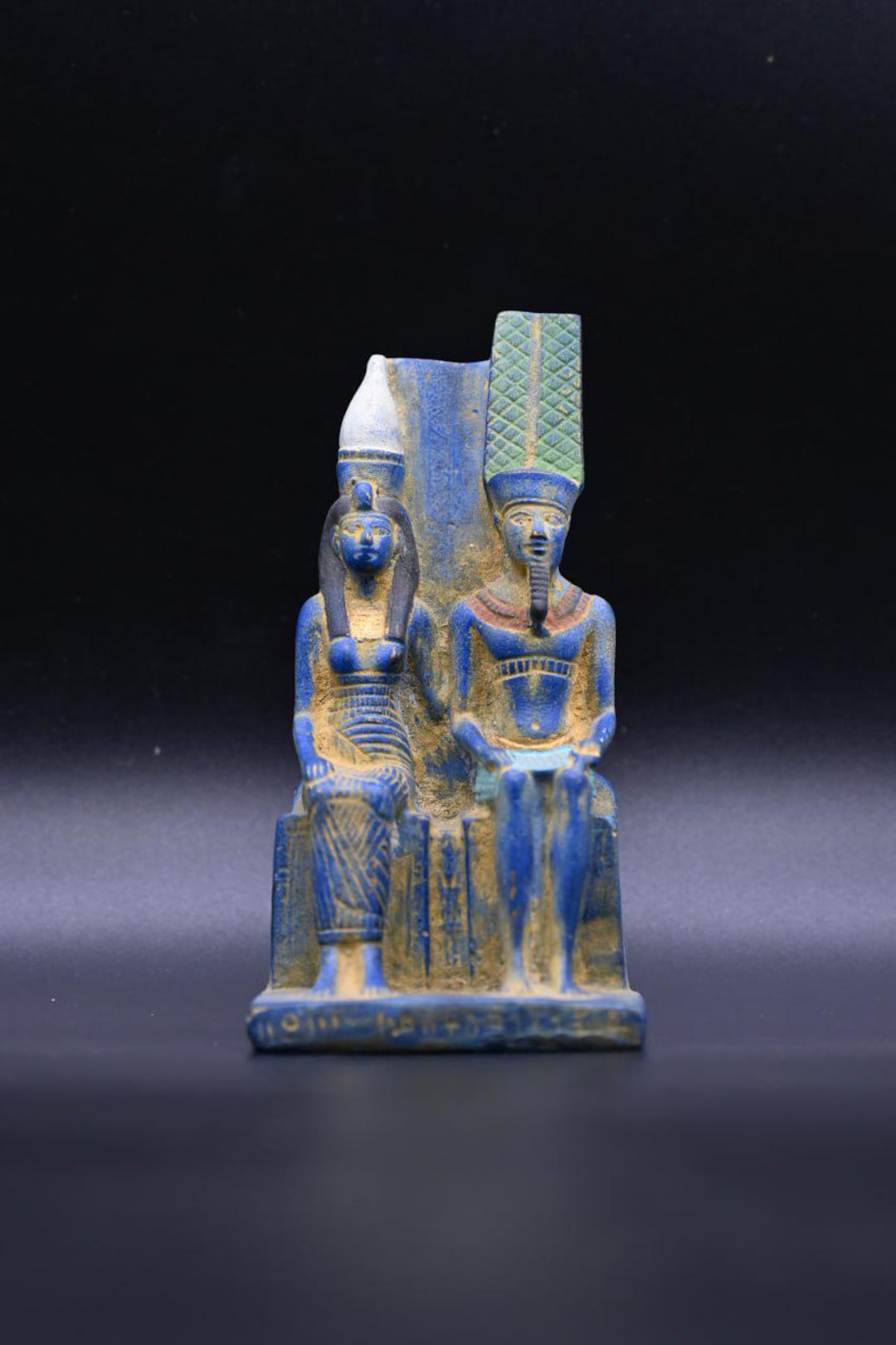 Antique Amun Ancient Egyptian Mythology Amun Ra and His Wife Mut Statue ...