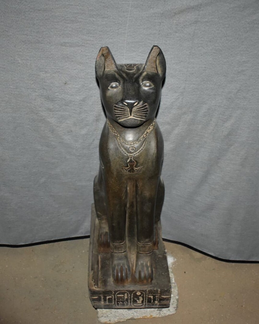 Vintage Cat Statue egyptian Goddess Bastit protection Home - Etsy