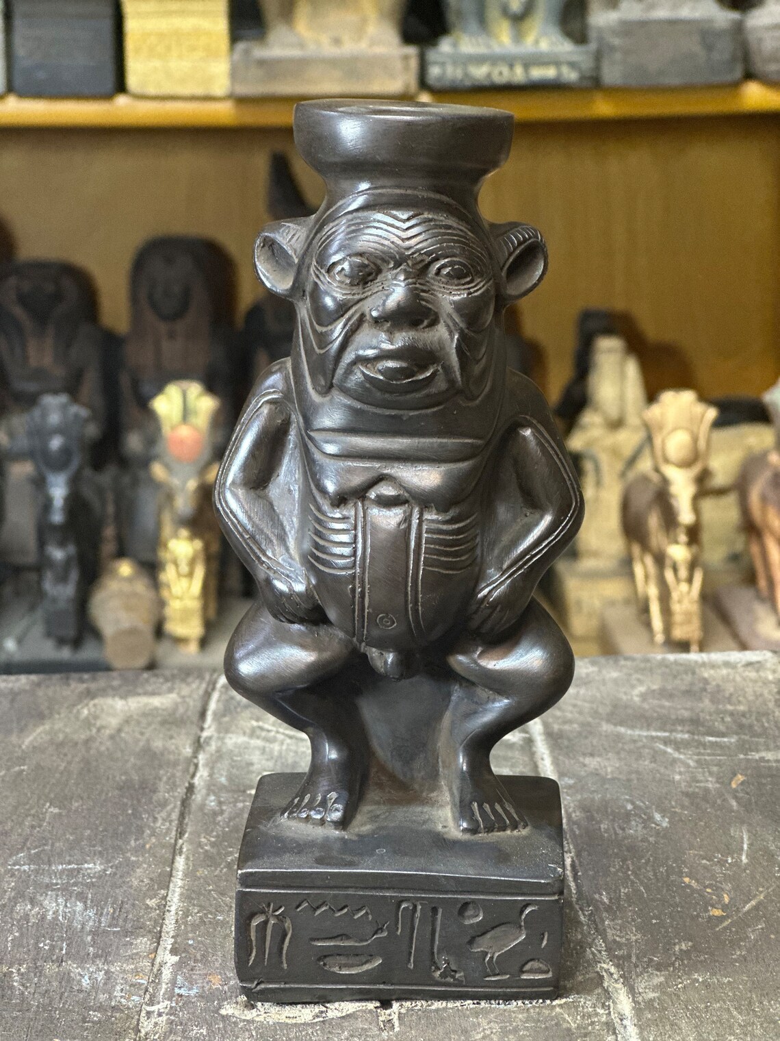 Carved Bes Statue, Egyptian God of Fun, Ancient Decor - Etsy