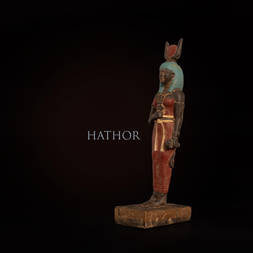 Rare BC Hathor Statue: Ancient Egyptian Stone Antiquity - Etsy