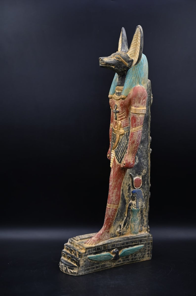 Stone Anubis Statue – Egyptian God of Mummification, Handmade Replica ...
